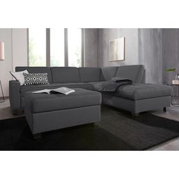 DOMO collection Ecksofa &raquo;Florentina zeitlos und elegant, Sitzn&auml;hte als Designelement, L-Form&laquo; wahlweise mit Bettfunktion, mit Kontrastnaht, 