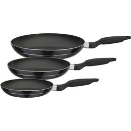GSW Pfannen-Set &raquo;Bratmeister&laquo; Aluminium Set, 1x Pfanne 20cm, 24cm, 28cm, 3 Stk. tlg. mehrfache, pflegeleichte Antihaft-Versiegelung schwarz
