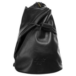 Samantha Look Damen Cityrucksack echt Leder, Made in Italy schwarz B/H/T: 34cm x 25cm x 13cm, onesize