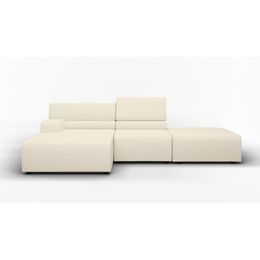 Egoitaliano Ecksofa &raquo;Babouche, Designsofa mit au&szlig;ergew&ouml;hnlichem Sitzkomfort zum Wohlf&uuml;hlen&laquo; beige Leder &raquo;BULL&laquo; (echtes Rindsleder). Geschliffenes, pigmentiertes 