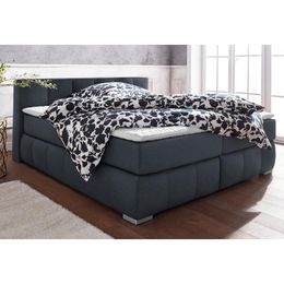 Home Affaire Boxspringbett &raquo;Chelles&laquo; inkl. Kaltschaumtopper, in 5 Breiten und 3 Matratzenarten grau Samtoptik (100% Polyester);Bezug der Spiegelfl&auml;che