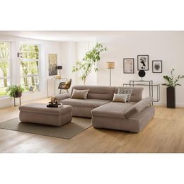 Home Affaire Ecksofa &raquo;Avesa L-Form&laquo; Wahlweise mit Armteilvertsellung und Bettfunktion, B/T/H: 300/172/80cm braun 95% Polyester, 5% Polyacryl