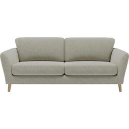 Home Affaire 3-Sitzer &raquo;MARSEILLE 3er Sofa 206 cm, Cord, Flachgewebe, Struktur, Webstoff&laquo; Massivholzbeine Eiche, Landhausstil, Wellenunterfederung 
