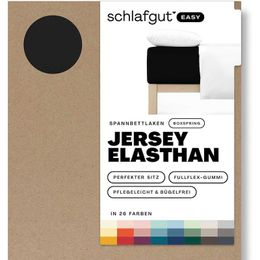 Schlafgut Spannbettlaken &raquo;EASY Jersey Elasthan Boxspring&laquo; MADE IN GREEN by OEKO-TEX schwarz Jersey, Obermaterial: 95% Baumwolle, 5% Elasthan