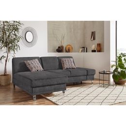 Sit & More sit&more Ecksofa &raquo;Clio L-Form&laquo; wahlweise mit Bettfunktion oder Vorziehsitz und Bettkasten, Federkern grau