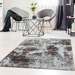 Carpet City Teppich &raquo;Moda 1137&laquo; rechteckig 11 mm H&ouml;he Kurzflor, Vintage, abstrakt gemustert, Wohnzimmer blau Kunstfaser