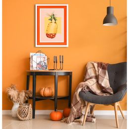 queence Bild mit Rahmen &raquo;Ananas, gelb, orange&laquo; Ananas Essen Lebensmittel Obst Obst Bilder 1 Stk. tlg. Poster mit buntem Acrylglas Passepartout orange 