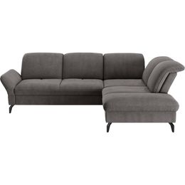 Sit & More sit&more Ecksofa &raquo;Leandro L-Form&laquo; Wahlweise mit Bett-, Kopfteil - und Armlehnfunktion, sowie Stauraum grau 90% Polyester, 10% Polyamid