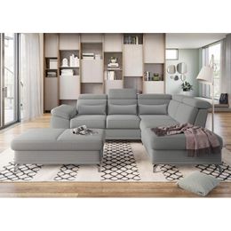 Sit & More sit&more Ecksofa &raquo;Cabrio L-Form, B: 274 cm, mit Sitztiefen-, Arm- & Kopfteilverstellung&laquo; 3 Nierenkissen, Federkern, optional Bettfunktion und Stauraum
