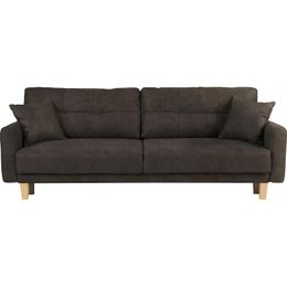 Home Affaire 3-Sitzer &raquo;TRIPLO optionale Schlafsofa mit Bettkasten, Ma&szlig;e B/T/H: 215/100/89 cm&laquo; Wahlweise Bettfunktion - Liegefl&auml;che 145x191 cm, R&uuml;cken-