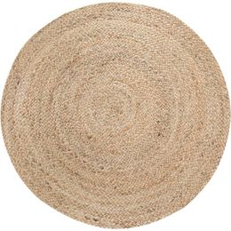 OTTO home Teppich &raquo;Mataro&laquo; rund 4 mm H&ouml;he Wendeteppich, Flachgewebe, Obermaterial: 100% Jute beige Jute