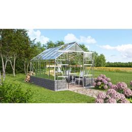 Vitavia Gew&auml;chshaus &raquo;Cassandra 9900&laquo; Alu-Profile, Trockenmauersteine, 3 mm ESG silber