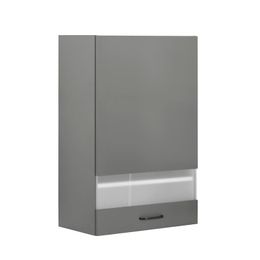 Optifit Glash&auml;ngeschrank &raquo;Elga&laquo; mit Soft-Close-Funktion und Metallgriff, Breite 60 cm grau Holzwerkstoff