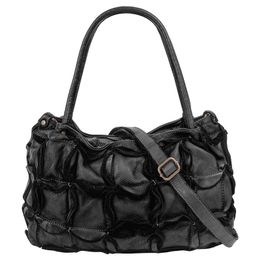 Samantha Look Damen Shopper echt Leder, Made in Italy schwarz