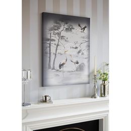 Laura Ashley Leinwandbild &raquo;Animalia&laquo; 1 Stk. tlg. Leinwandbild Metallic 80x60cm grau MDF