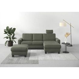 Home Affaire Ecksofa &raquo;Summer L-Form&laquo; mit Recamiere, mit oder ohne Bettfunktion und Bettkasten, Cord-Bezug gr&uuml;n 95% Polyester, 5% Polyamid
