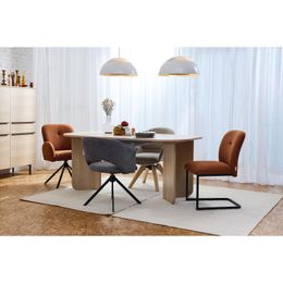 Tom Tailor HOME Freischwinger &raquo;PEBBLE CHAIR&laquo; (Set) 2 Stk.Esszimmerstuhl, Freischwinger, 140 kg belastbar, Rundrohrgestell schwarz Metall, Stoff