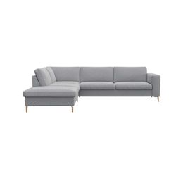 FLEXLUX Ecksofa &raquo;Fiore, Sitzaufbau mit hochwertigem Kaltschaum f&uuml;r mehr Sitzkomfort&laquo; breite Armlehnen, L-Form, F&uuml;&szlig;e Alu/Eiche grau 100% Polyester
