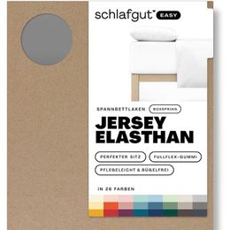 Schlafgut Spannbettlaken &raquo;EASY Jersey Elasthan Boxspring&laquo; MADE IN GREEN by OEKO-TEX grau Jersey, Obermaterial: 95% Baumwolle, 5% Elasthan