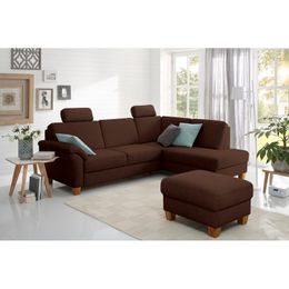 Home Affaire Ecksofa &raquo;Borkum L-Form, B: 249 cm - OTTO. Verl&auml;ssliche Qualit&auml;t.&laquo; optional Bettfunktion, Federkern braun Struktur (100% Polyester);Luxus-