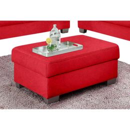 DOMO collection Hocker &raquo;Amando&laquo; rot PRIMABELLE -Microfaser aus 100% Polyester, ;SOFTLUX -Kunstleder;Strukturstoff aus 90% Polyester, 10% Polyacryl;