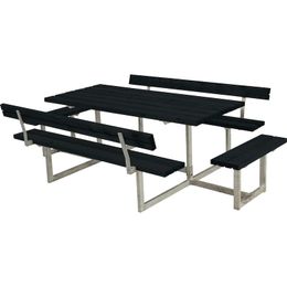 Plus Garten-Essgruppe &raquo;&raquo;Basic&laquo; Kombim&ouml;bel + Anbau und 2 R&uuml;ckenlehnen&laquo; 1 Stk. tlg. 260x184x75/45 cm schwarz FSC -zertifizierter Holzwerkstoff, Stahl