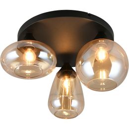 Trio Leuchten Deckenleuchte &raquo;Lumina, Deckenlampe 3-flammig mit Glasschirm, exkl 3x E14, max 10W&laquo; E14 1 Stk. warmwei&szlig; - kaltwei&szlig; &Oslash; 49 cm H&ouml;he 25 cm, 