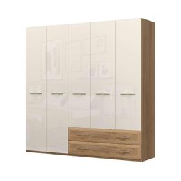 OTTO home Kleiderschrank &raquo;Gala, beige hochgl&auml;nzend UV lackiert, kratzfest, FSC-zertifiziert&laquo; abgerundete Schubladen aus MDF im Holzdekor, soft-close, 
