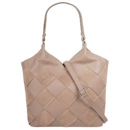 Samantha Look Damen Shopper echt Leder, Made in Italy rosa