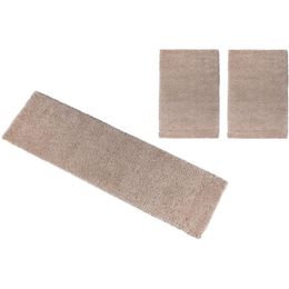 Bruno Banani Bettumrandung &raquo;Shaggy Soft&laquo; H&ouml;he 30 mm 3 tlg. gewebt, Uni-Farben, besonders weich, Bettvorleger, L&auml;ufer-Set beige Obermaterial: 100% Polypropylen