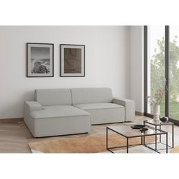 Trendmanufaktur Ecksofa &raquo;Graz, wahlweise mit Sitzvorschub und Bettkasten, L-Form, Breite 246 cm&laquo; in Cord-, haustierfreundlichem LEO Struktur- oder 