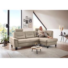 Die PlanBar Ecksofa &raquo;PP-PF23172&laquo; Eckgarnitur mit besonders kleinem Stellma&szlig; ca. 160 x 244 cm 100% Polyester