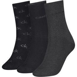 Calvin Klein Damen Socken 3 Stk. tlg. schwarz Einheitsgr&ouml;&szlig;e