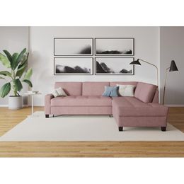 DOMO collection Ecksofa &raquo;Florentina zeitlos und elegant, Sitzn&auml;hte als Designelement, L-Form&laquo; wahlweise mit Bettfunktion, mit Kontrastnaht, 