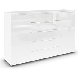 Rauch Schubkastenkommode &raquo;Kommode T&uuml;rkommode Sideboard Kombikommode FLIPP mit Glasfront&laquo; Breite 160/180 cm mit 4 Einlegeb&ouml;den, 2-trg mit 5 Schubladen 