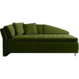 Alina Schlafsofa Bettkasten, Zierkissen-Set aus: 2 Stk. 40x40cm, 1 Stk. 30x30cm gr&uuml;n Samtstoff TSV (100% Polyester)