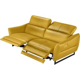 Egoitaliano 2,5-Sitzer &raquo;Dafne, elegantes Designsofa mit hohem Sitzkomfort&laquo; mit und ohne elektrischer Relaxfunktion, Kopfteile manuell verstellbar gelb Leder &raquo;BULL