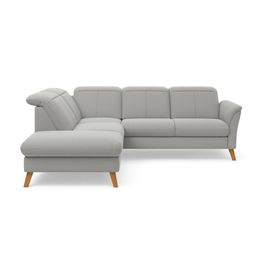 Sit & More sit&more Ecksofa &raquo;Romero L-Form&laquo; wahlweise mit oder ohne TV-Funktion, Bettfunktion, Bettkasten silber 90% Polyester 10%Polyamid