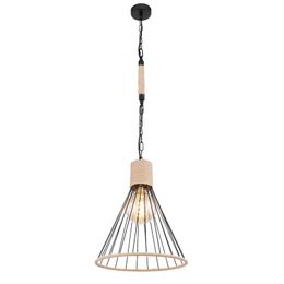 Globo LIGHTING H&auml;ngeleuchte &raquo;HALIA&laquo; E27 1 Stk. H&auml;ngelampe Metallst&auml;be schwarzer Kette DM 35cm Esszimmer Esstischlampe