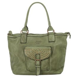 Samantha Look Damen Shopper echt Leder, Made in Italy gr&uuml;n