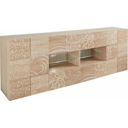 Home Affaire Sideboard &raquo;Miro&laquo; Breite 241 cm mit dekorativem Siebdruck braun