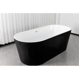 Sanotechnik Badewanne &raquo;RENO&laquo; H&ouml;he 58 cm Vorrichtung f&uuml;r Ablaufschlauch &Uuml;berlauf 170x75x58cm, aus Acryl schwarz Acryl