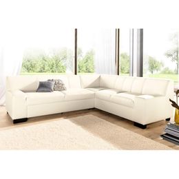 DOMO collection Ecksofa &raquo;Norma Top, elegant und modern, flache Armlehnen, L-Form&laquo; wahlweise mit Bettfunktion beige