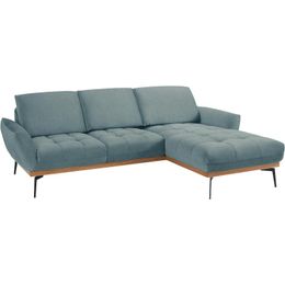 exxpo - sofa fashion Ecksofa &raquo;Palic, inkl. R&uuml;ckenverstellung, bequem, elegant, Breite 245cm, L-Form&laquo; vom Sofa zum Hochlehner. Hohe F&uuml;&szlig;e und Holzblende
