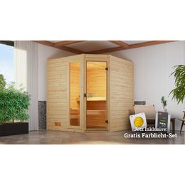Weka Sauna &raquo;Valida&laquo; Set, 7,5 kW-Ofen mit digitaler Steuerung beige