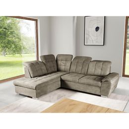 WERK2 Ecksofa &raquo;Brindisi, Multifunktion, bequem & komfortabel, Breite 263cm, L-Form&laquo; mit verstellbaren Kopfteilen, Bettfunktion & Bettkasten beige 95% 