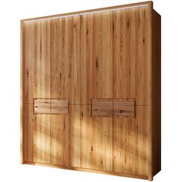 Home Affaire Kleiderschrank &raquo;Ambroise, aus Wildeiche, inkl. Passepartout&laquo; Massivholz-Kleiderschrank, im 50 cm Raster planbar braun Massivholz