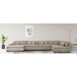 Home Affaire Wohnlandschaft &raquo;Skara U-Form&laquo; Lounge-Sofa mit Federkernpolsterung, in vielen Bezugsvarianten beige 100% Polyester