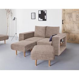 LOOKS by Wolfgang Joop 2-Sitzer &raquo;Looksvb&laquo; Verwandlungssofa: aus Sofa wird Sofa mit 2 Hockern, mit Regalfunktion beige