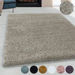 Ayyildiz Teppiche Hochflor-Teppich &raquo;SYDNEY 3000&laquo; rechteckig 30 mm H&ouml;he Shaggy, Langflor, uni, auch in rund, Wohnzimmer beige Polypropylen (PP)